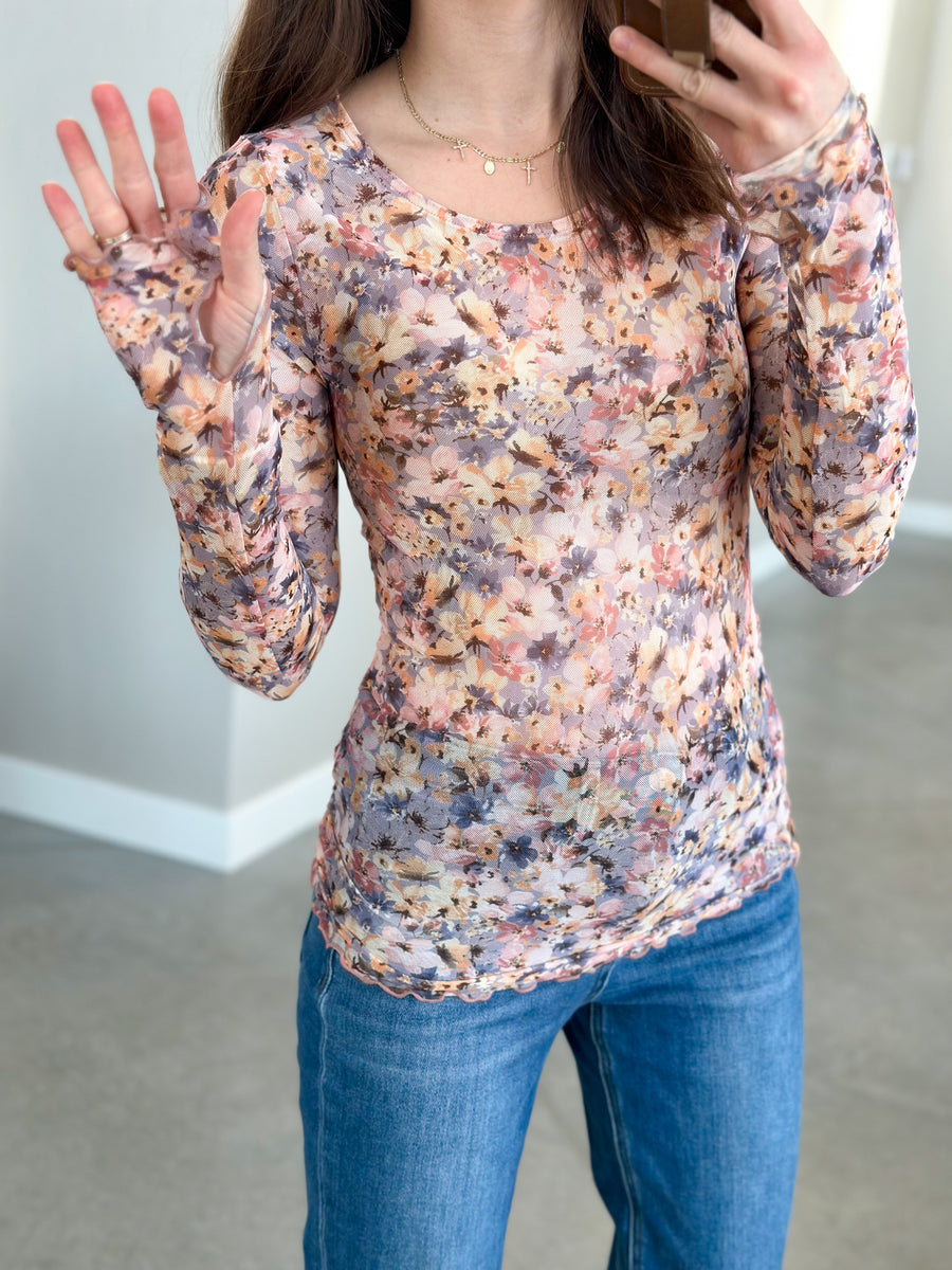 Springer Floral Mesh Long Sleeve – Way Boutique LLC